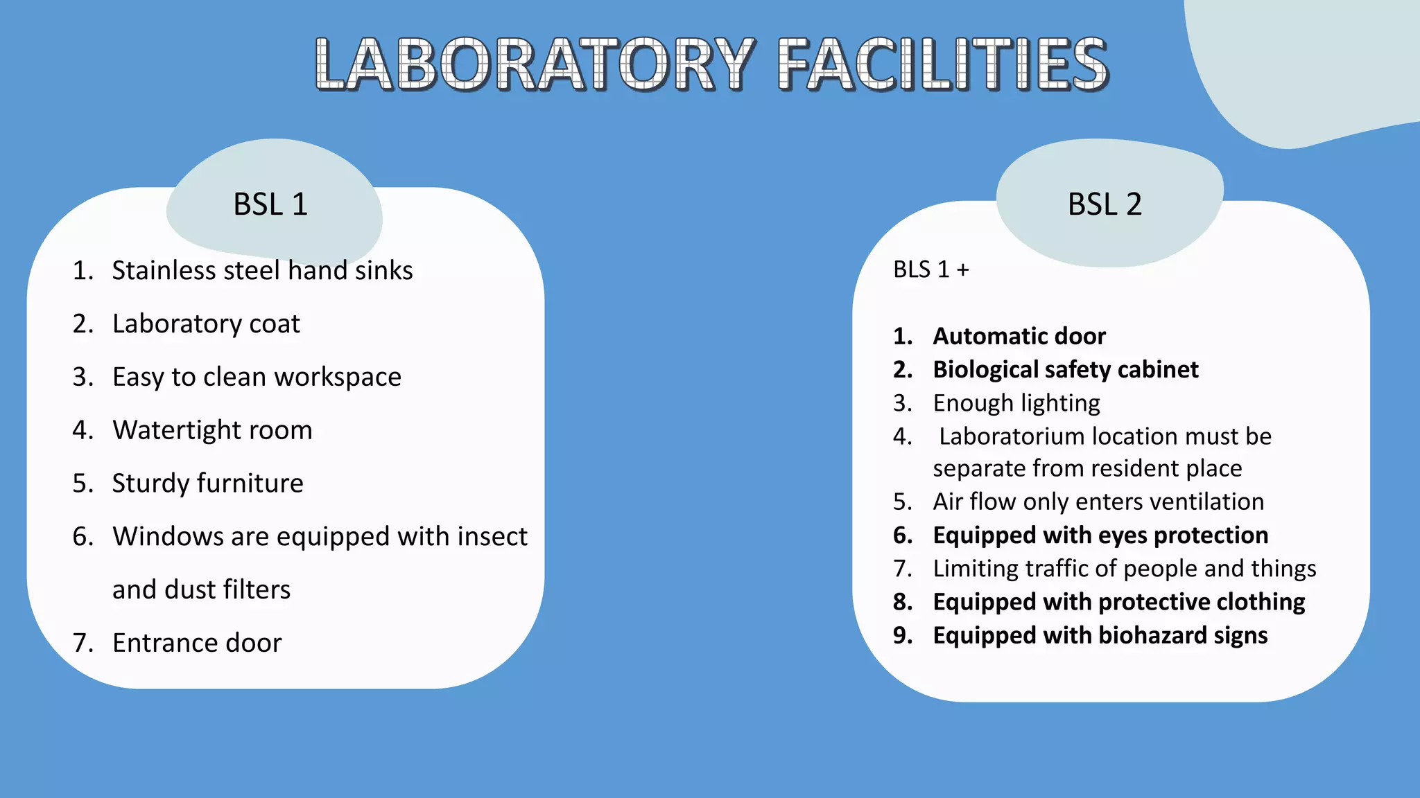BIOSAFETY LEVEL BY WHO (BSL 1 , BSL 2 , BSL 3 , BSL 4 ) - BIOSAFETY ...