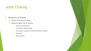 Basic life support at ed and how to handle choking | PPTX