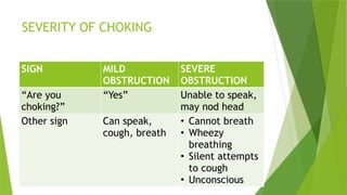 Basic life support at ed and how to handle choking | PPTX