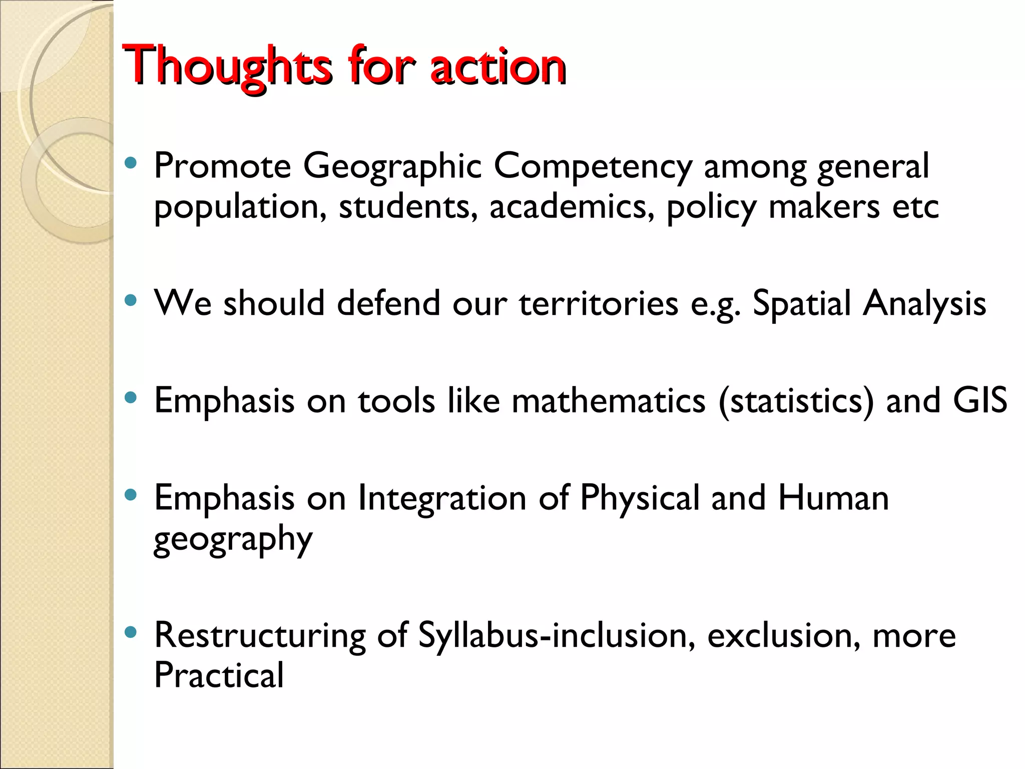 Geography-Problems and Prospects | PPT