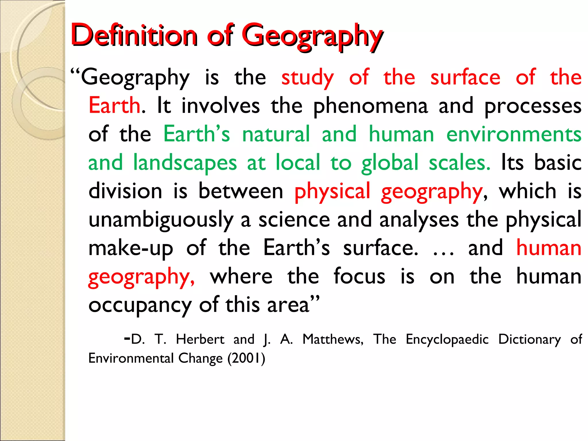 Geography-Problems and Prospects | PPT