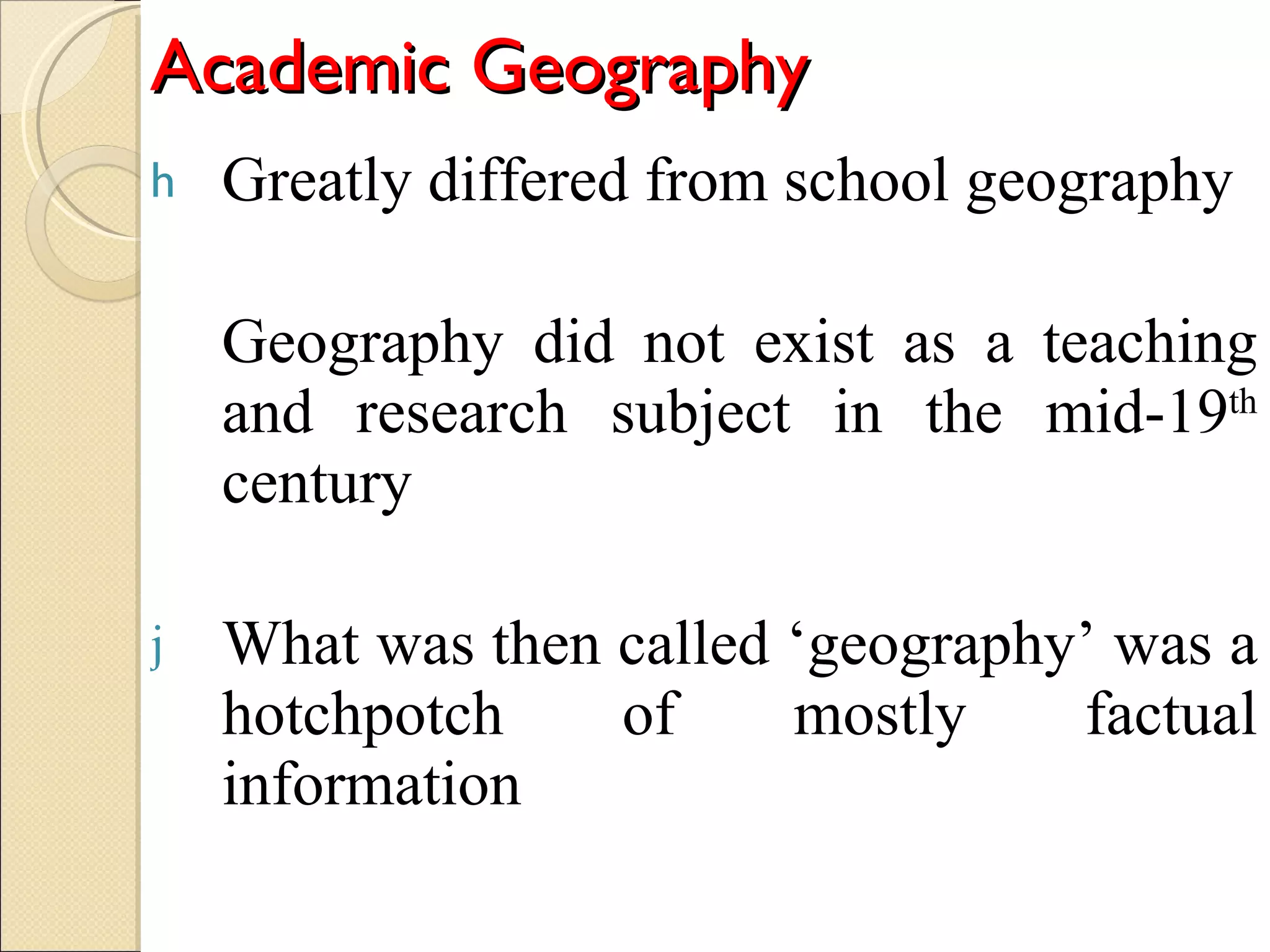 Geography-Problems and Prospects | PPT