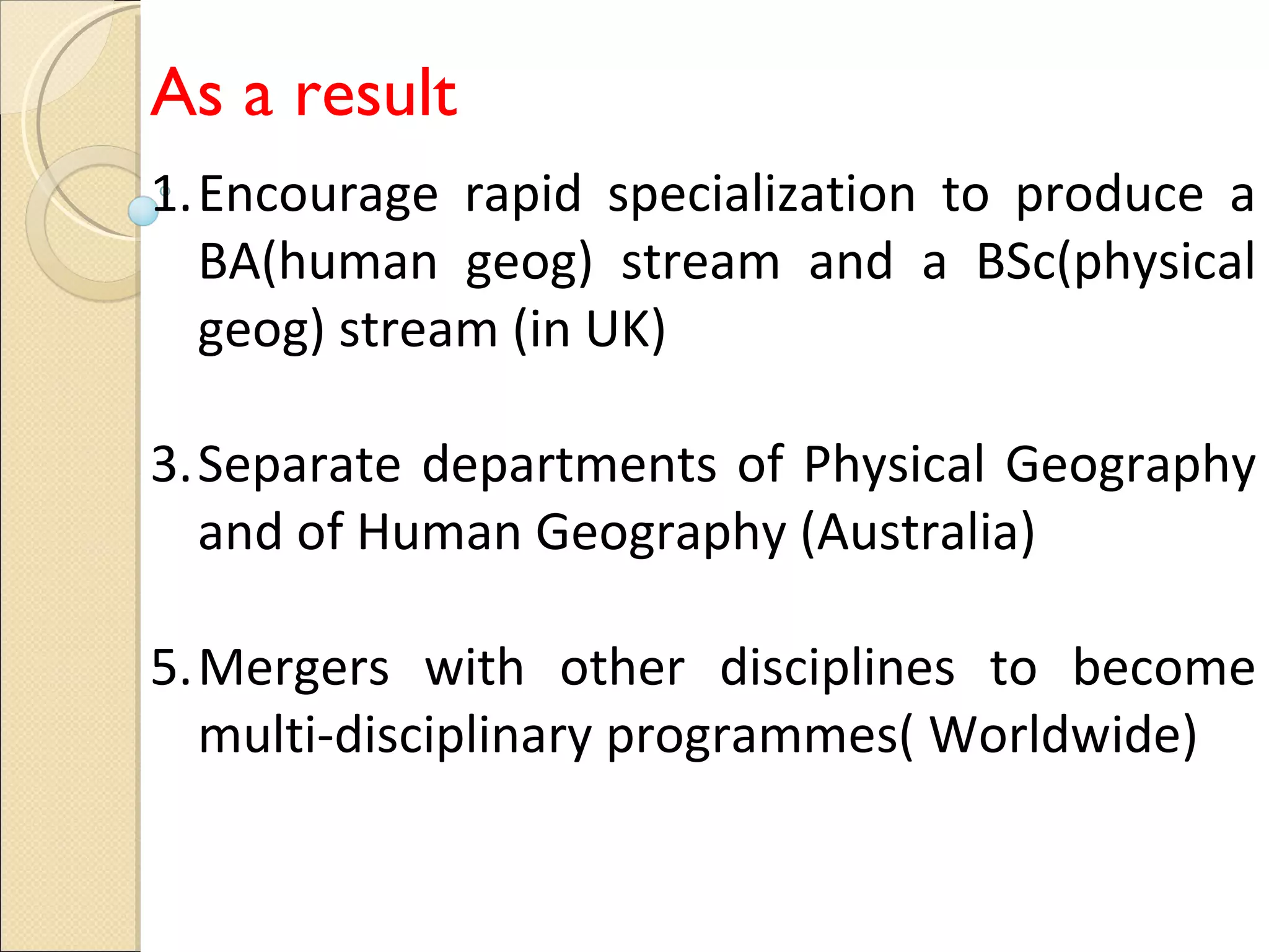 Geography-Problems and Prospects | PPT