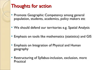 Geography-Problems and Prospects | PPT