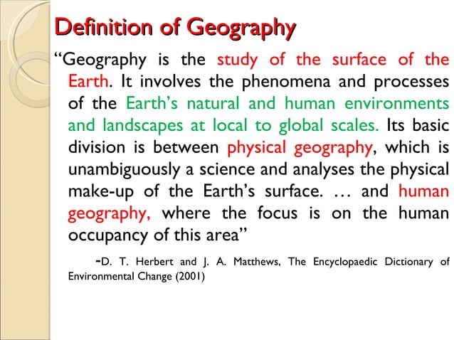 Geography-Problems and Prospects | PPT