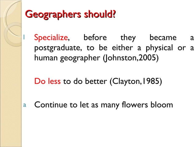 Geography-Problems and Prospects | PPT