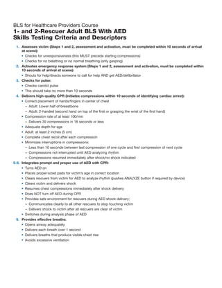 Bls 1 & 2 rescuer adult cpr and aed skills test sheet 2010 guidelines ...