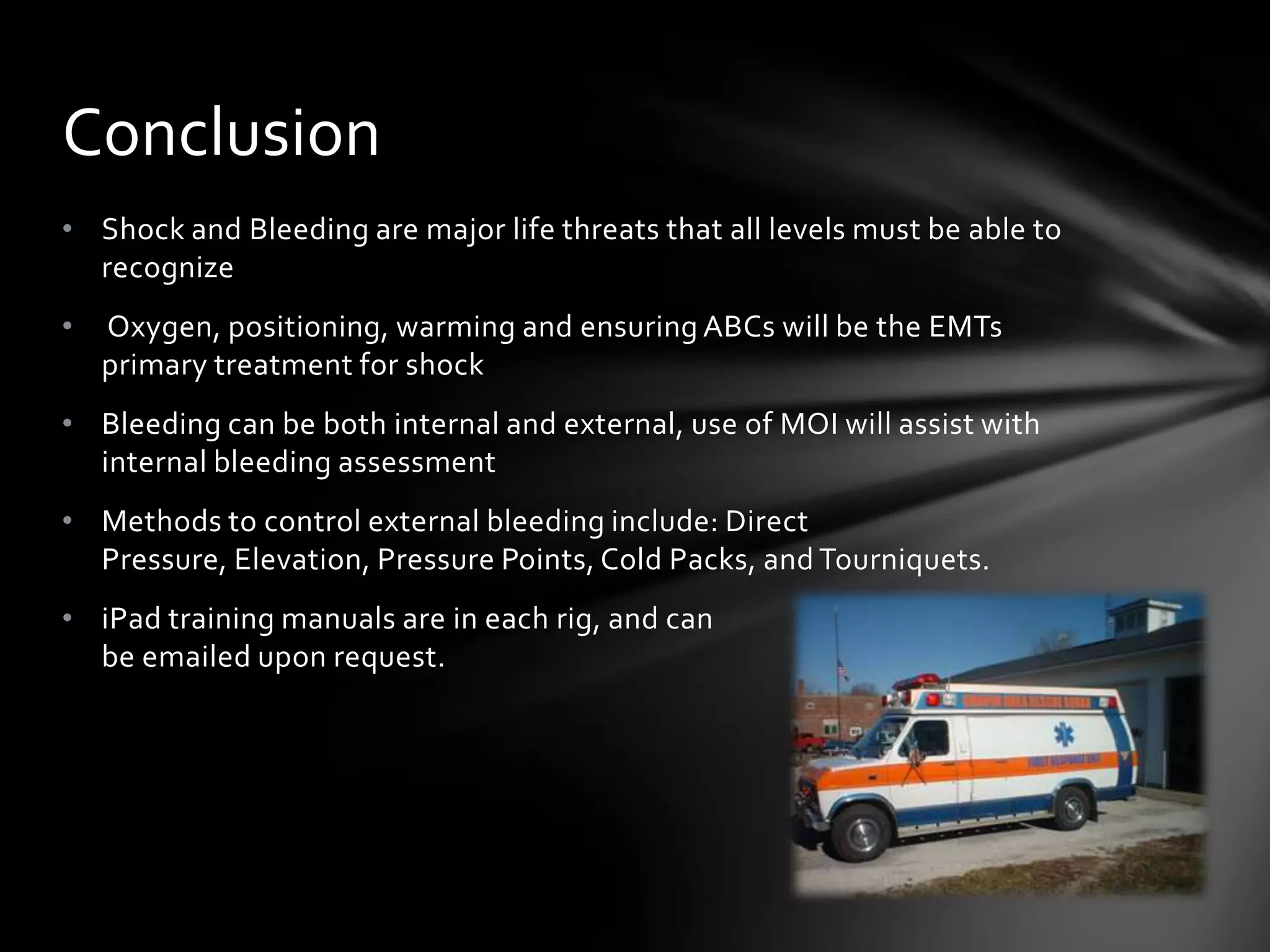 Bls care for bleeding and shock | PPTX