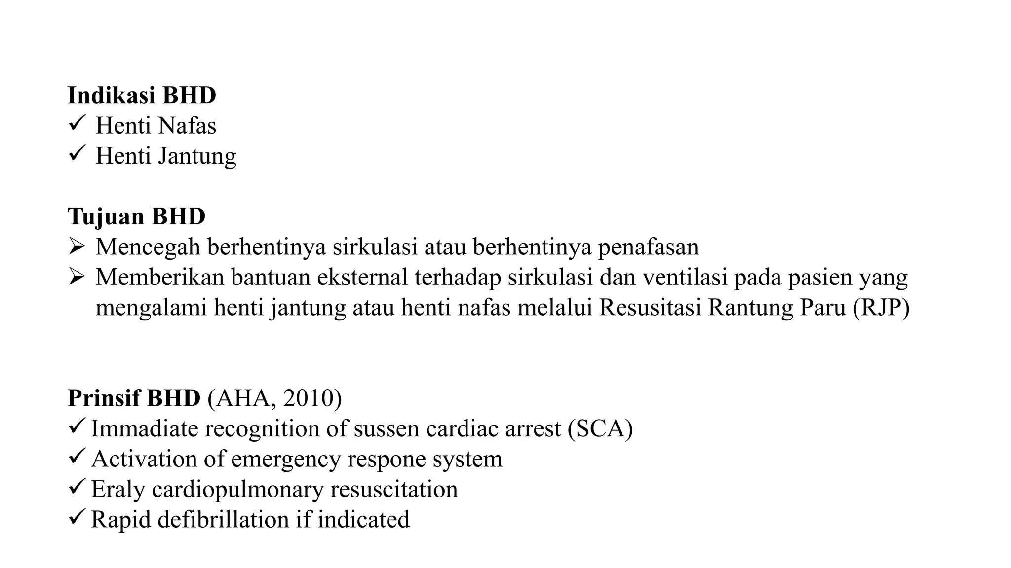 Bantuan Hidup Dasar untuk Awam (penanganan gawat darurat pada henti ...