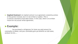 Contract Kinds Of Contract | PPT