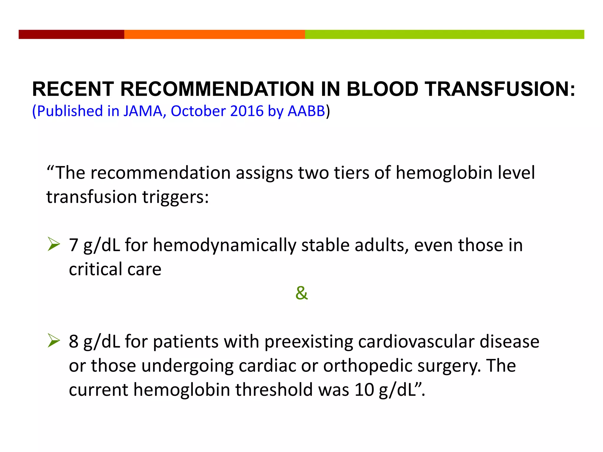 Blood transfusion and complications | PPTX