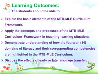 Mother Tongue Based Multilingual education Framework | PPTX