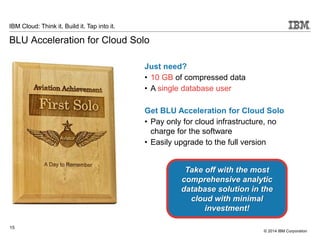 BLU Acceleration on the Cloud – 101 | PPTX | Cloud Computing | Internet