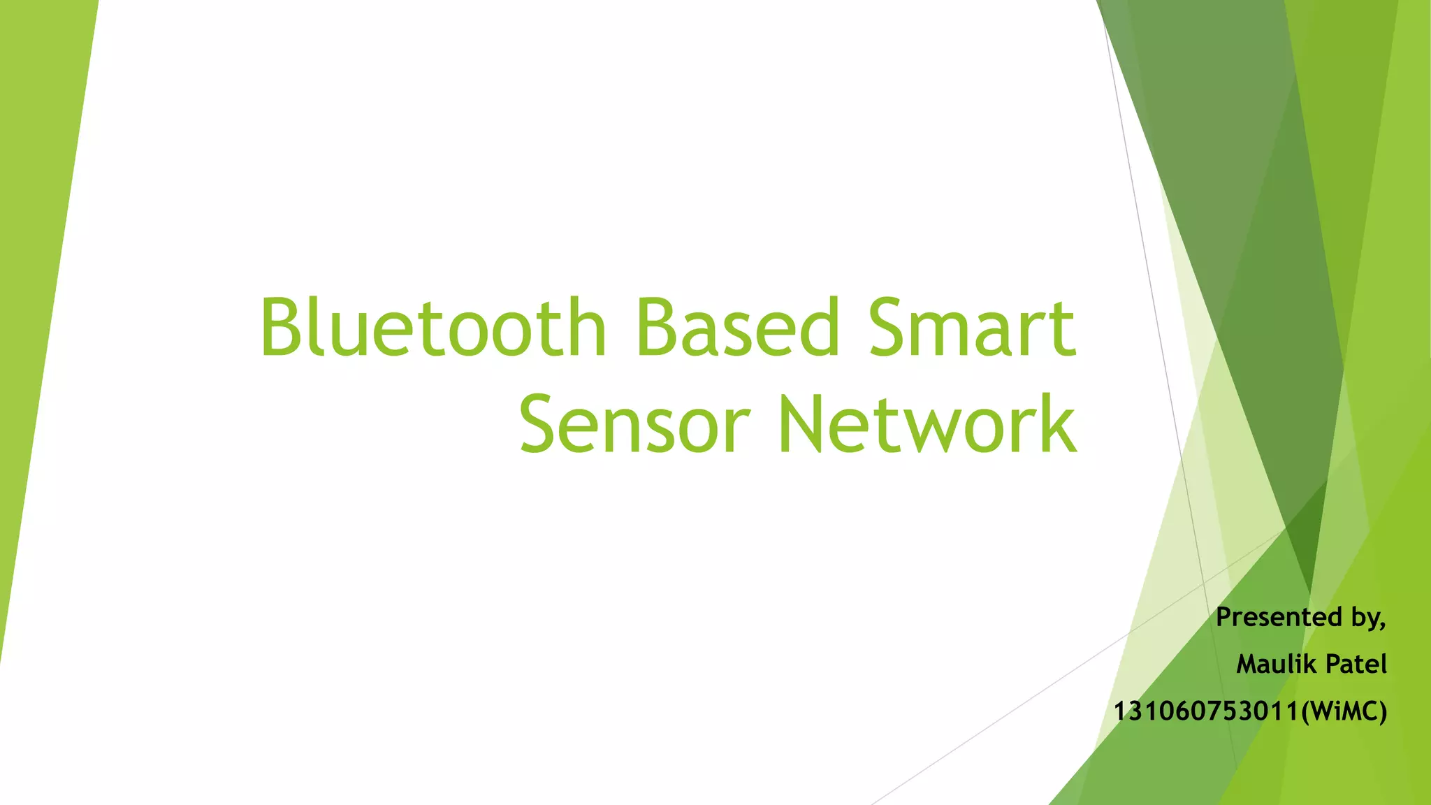 blutooth based sensor network | PPTX