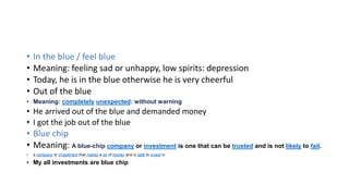 idioms on blue colour | PPT