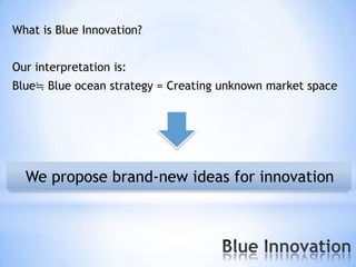 Blue innovation | PPTX | Business | Business and Finance
