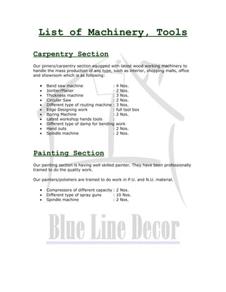 Blue line Decor - Company Profile | PDF