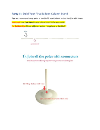 Dolphin Balloon Column Stand Instruction - Party Zealot | PDF