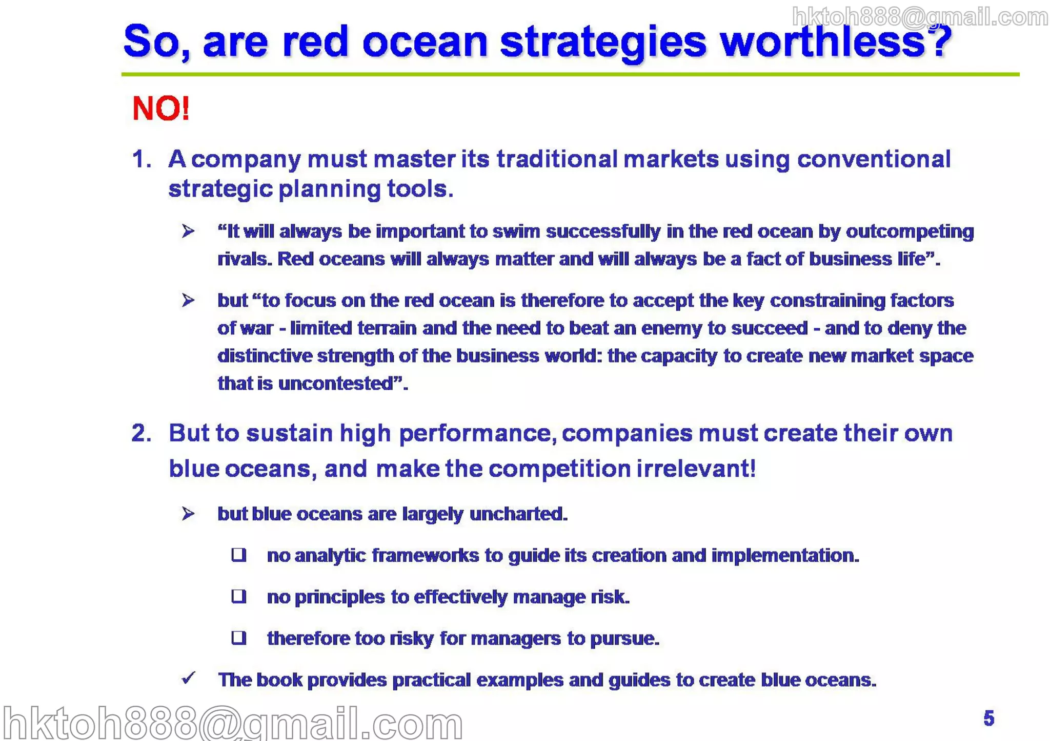 Blue Ocean Strategy Executive Summary | PDF
