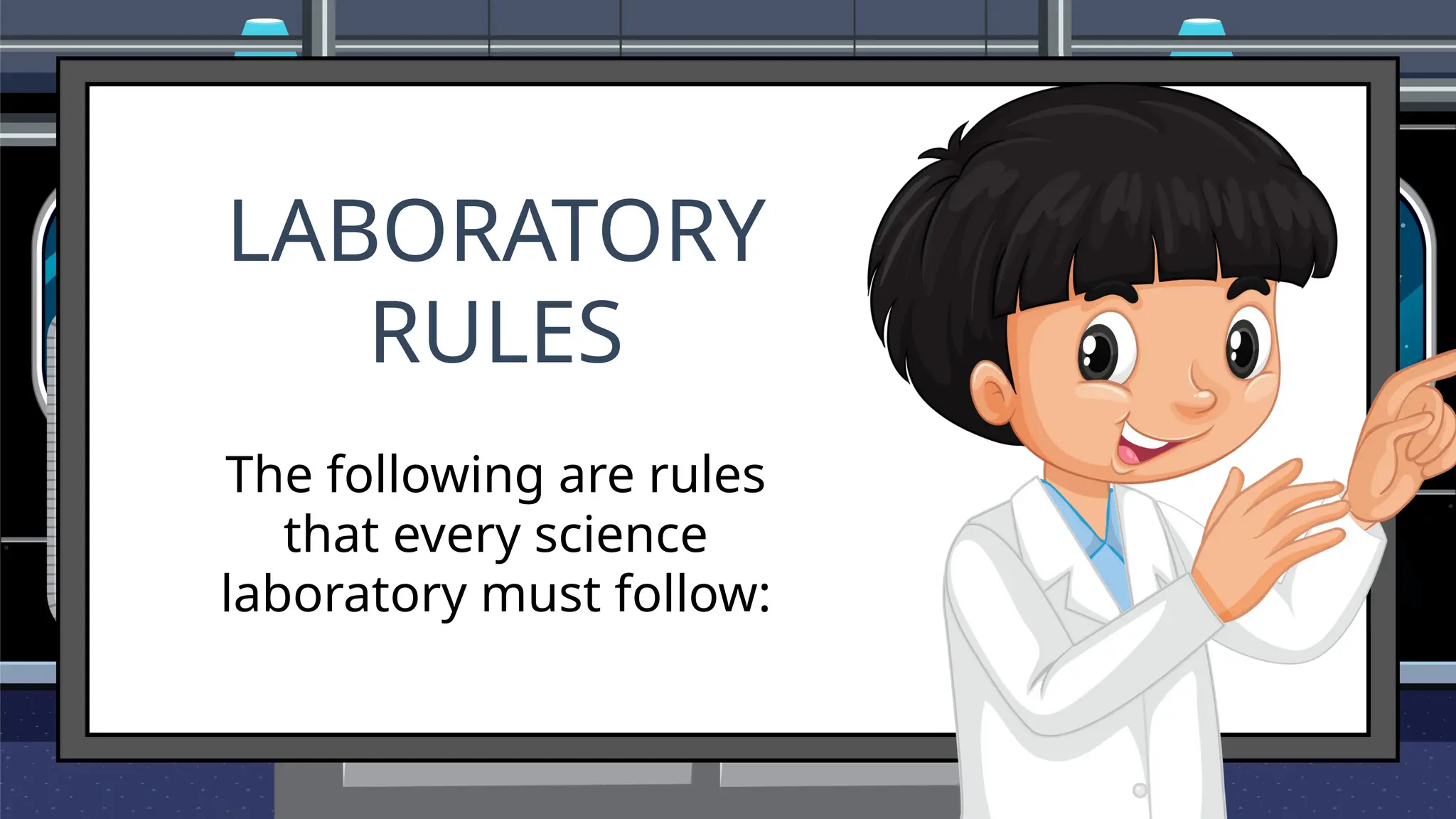 Blue and Black Cute Illustrative Science Laboratory Safety Rules ...