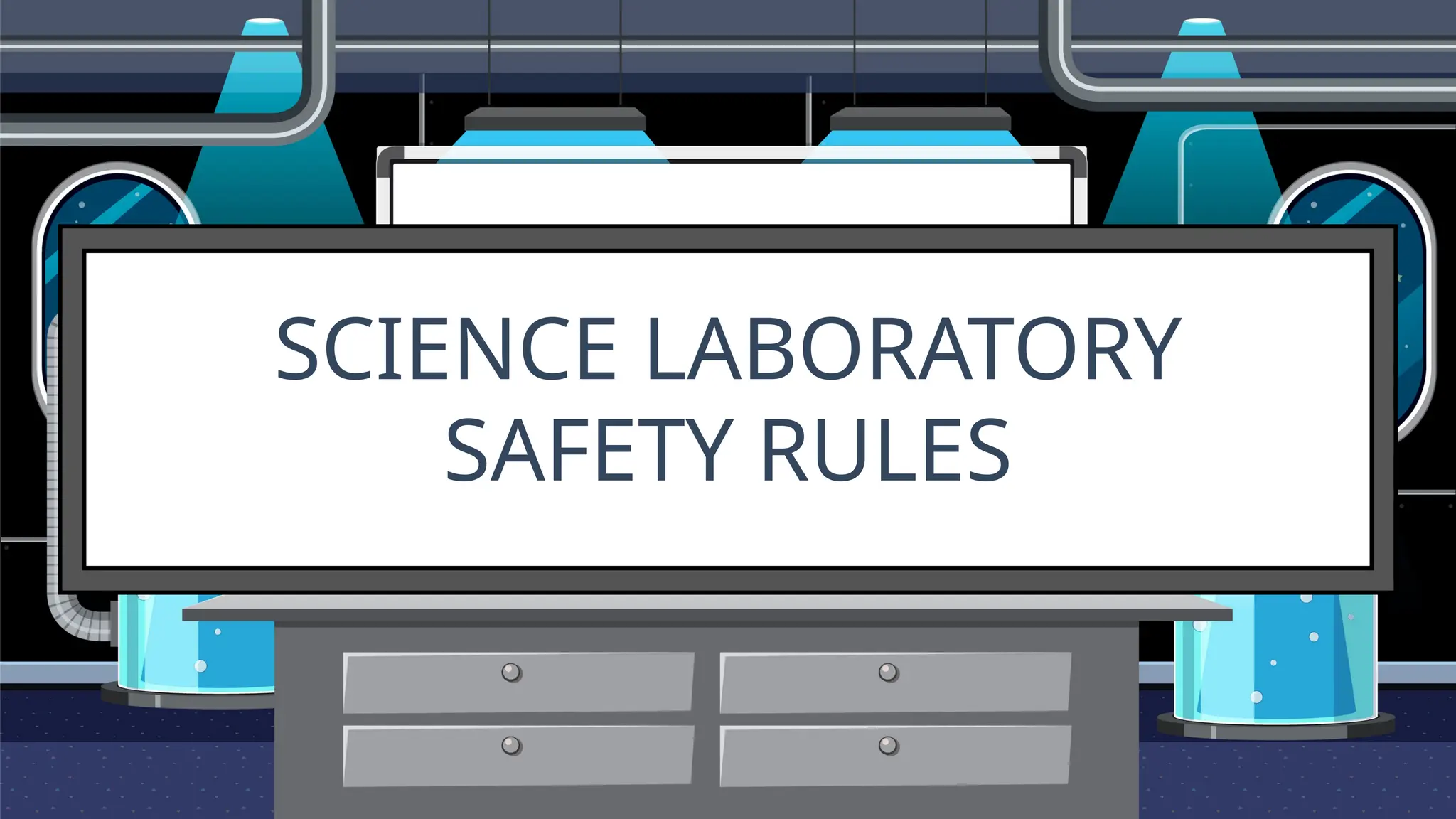 Blue and Black Cute Illustrative Science Laboratory Safety Rules ...