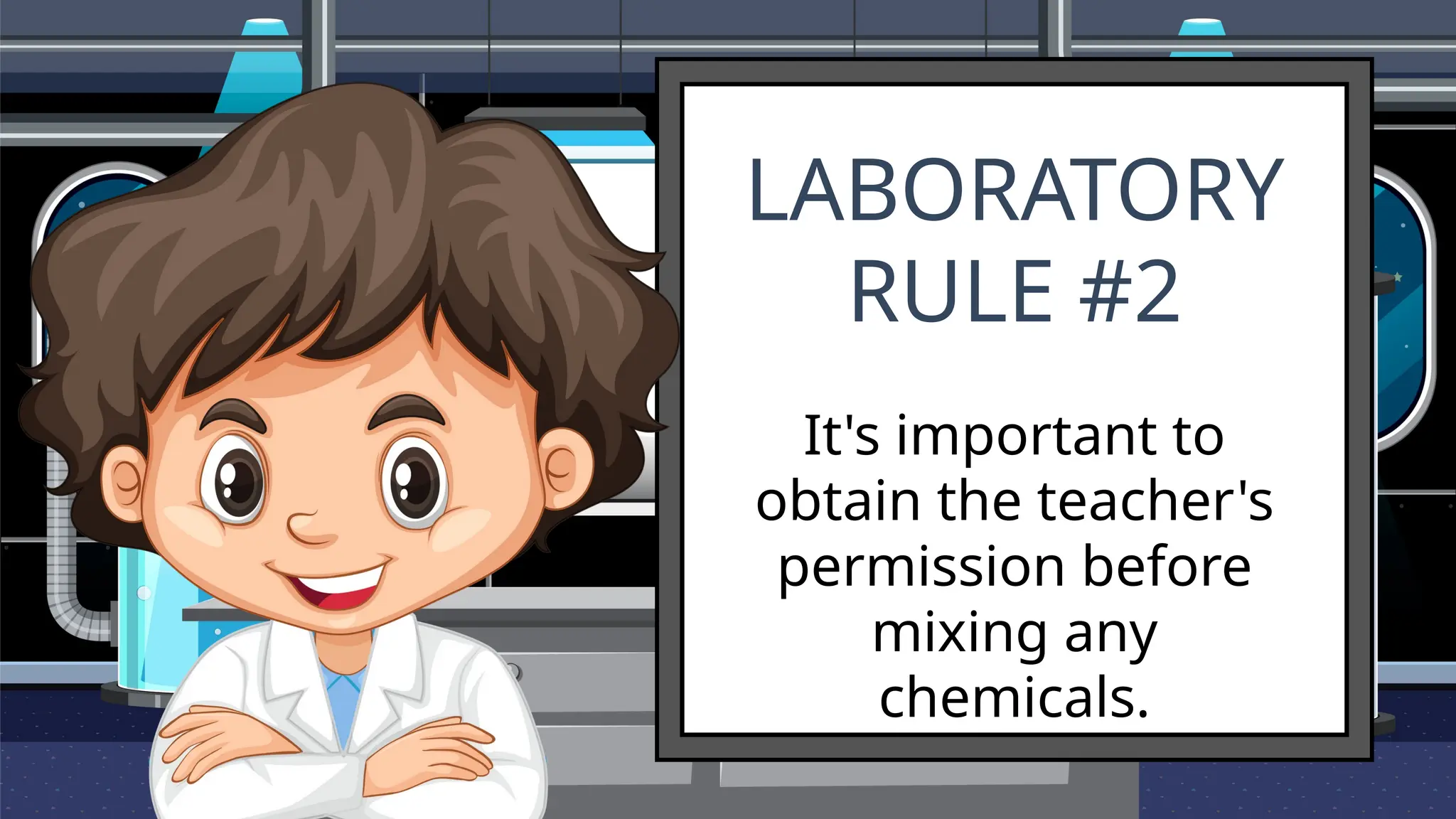 Blue and Black Cute Illustrative Science Laboratory Safety Rules ...
