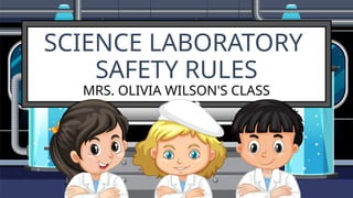 Blue and Black Cute Illustrative Science Laboratory Safety Rules ...