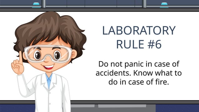 Blue and Black Cute Illustrative Science Laboratory Safety Rules ...