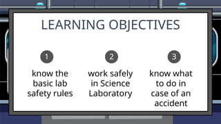 Blue and Black Cute Illustrative Science Laboratory Safety Rules ...