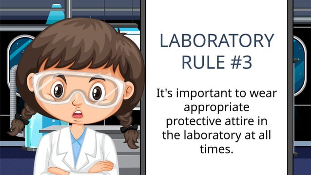 Blue and Black Cute Illustrative Science Laboratory Safety Rules ...