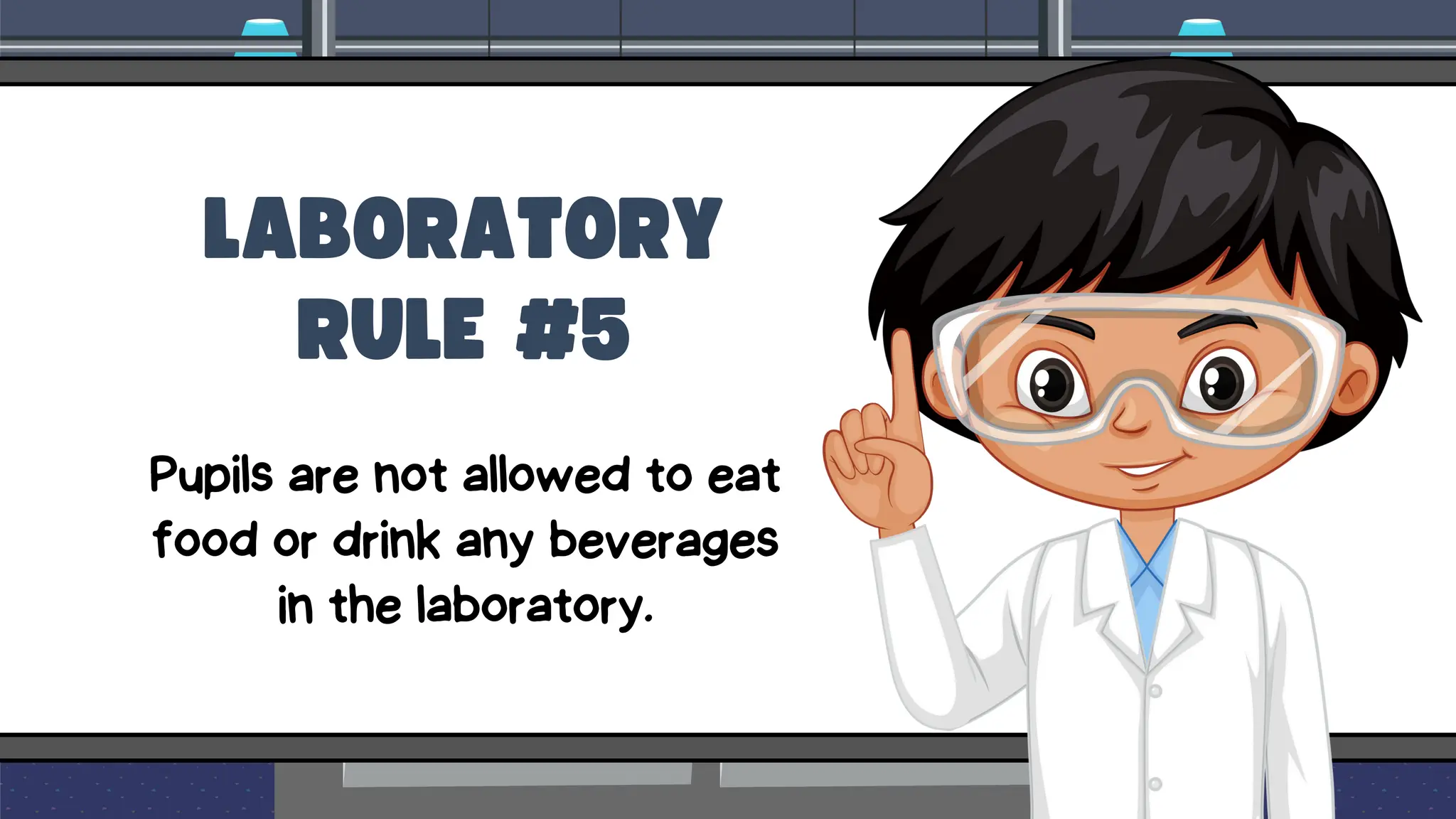 Blue and Black Cute Illustrative Science Laboratory Safety Rules ...