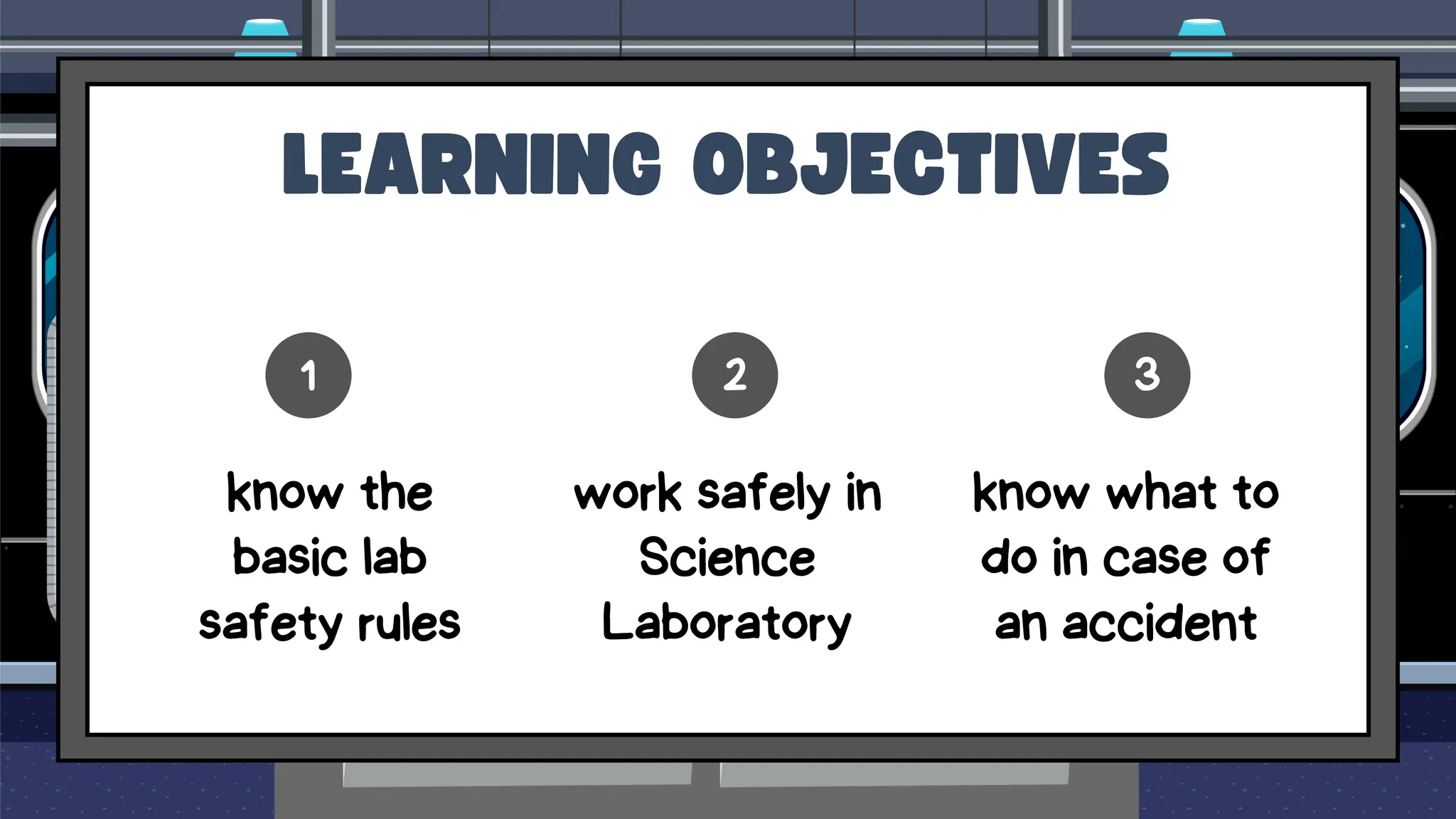 Blue and Black Cute Illustrative Science Laboratory Safety Rules ...