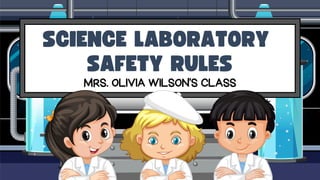 Blue and Black Cute Illustrative Science Laboratory Safety Rules ...