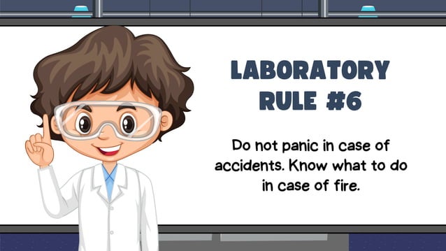Blue and Black Cute Illustrative Science Laboratory Safety Rules ...