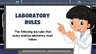 Blue and Black Cute Illustrative Science Laboratory Safety Rules ...