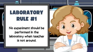 Blue and Black Cute Illustrative Science Laboratory Safety Rules ...