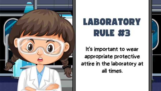 Blue and Black Cute Illustrative Science Laboratory Safety Rules ...