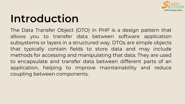 Data Transfer Object pattern with Example in PHP | PDF