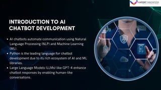 End-to-End AI Chatbot Development with Python and LLMs | PPT