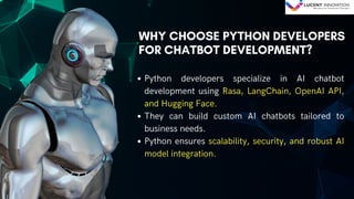 End-to-End AI Chatbot Development with Python and LLMs | PPT