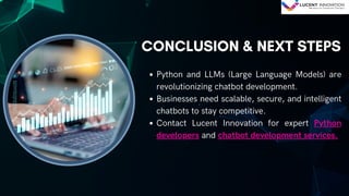 End-to-End AI Chatbot Development with Python and LLMs | PPT