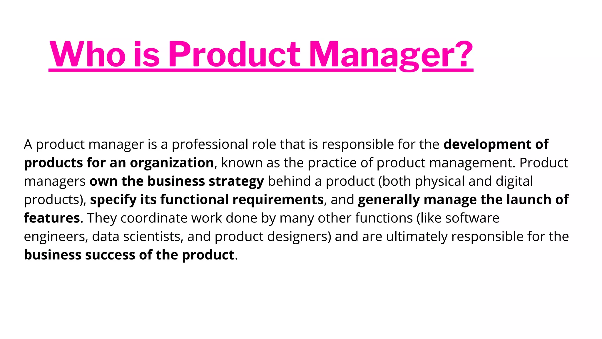 Who is Product Manager? | PPT