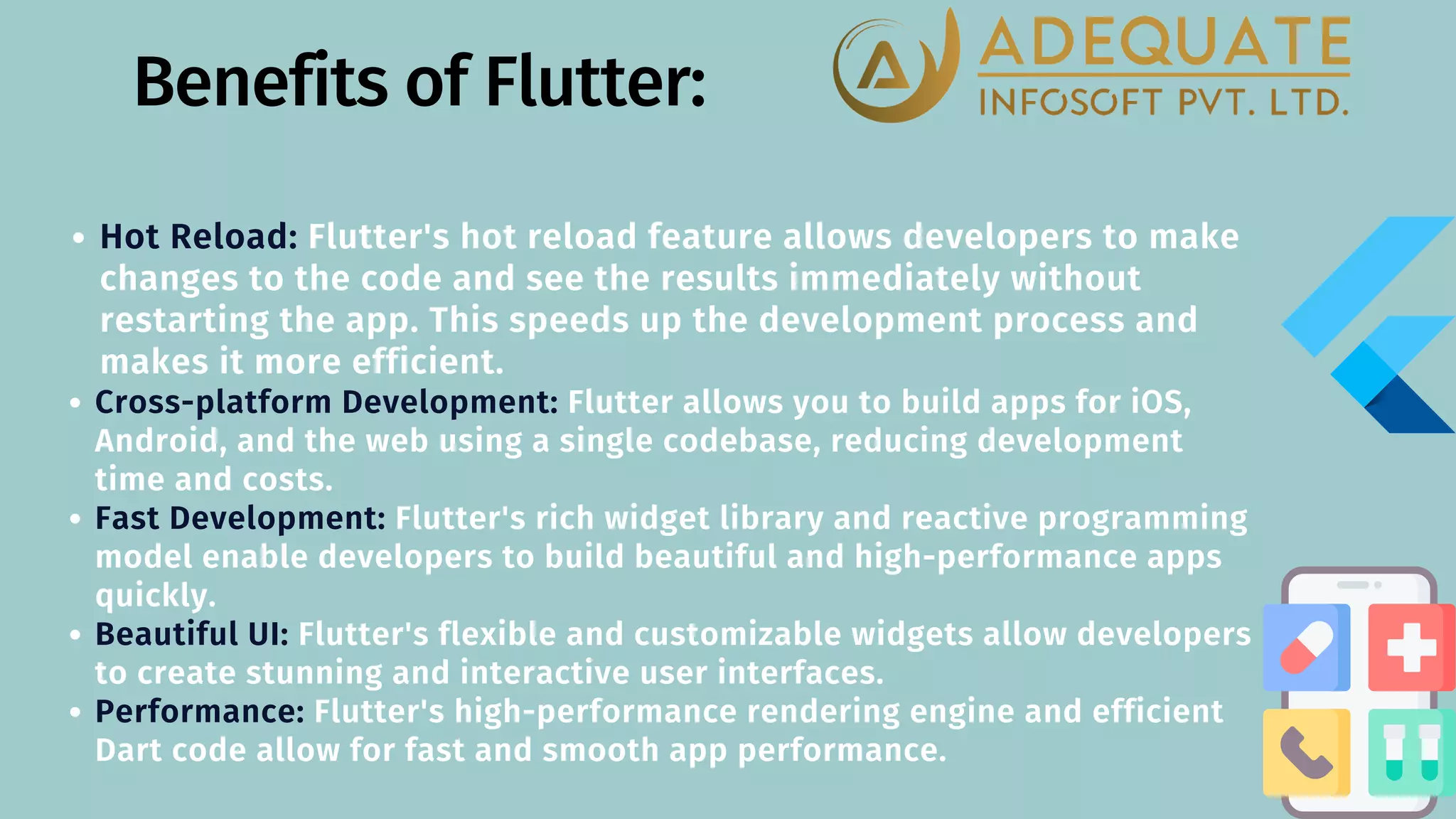 With Flutter, app development has never been easier. | PPT