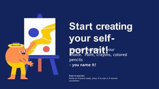 Blue and Red Illustration Ice Breaker Class Activity Self Portrait ...