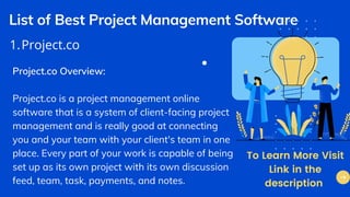 Top 20 Project Management Software to Use in 2021 | PPT