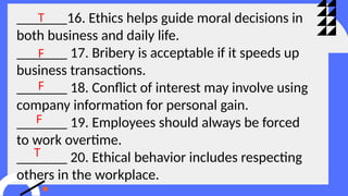 Comprehensive Guide to Ethics in Business: Principles and Challenges | PPTX