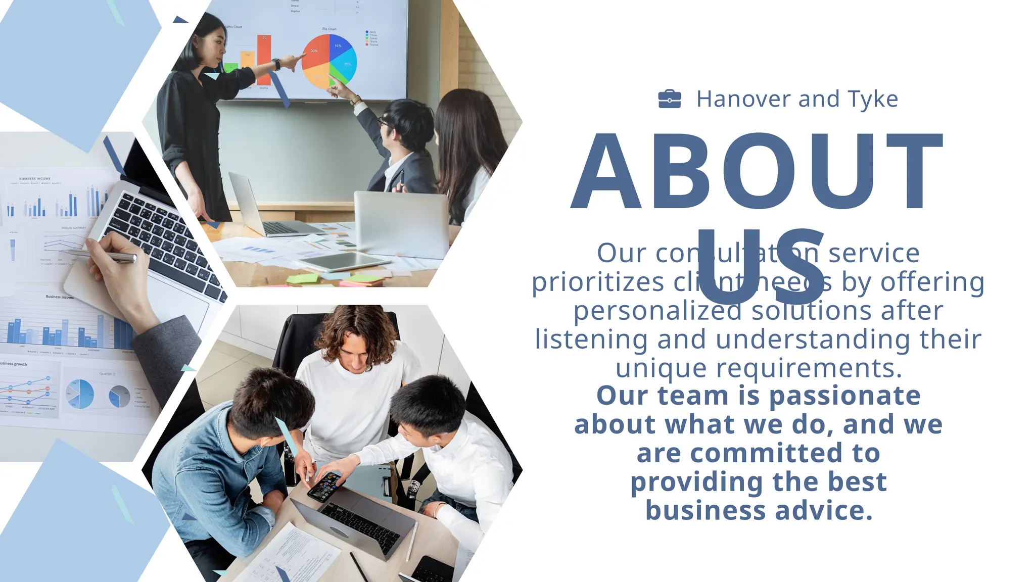 Blue and White Modern Geometric Simple Photo Business Company ...