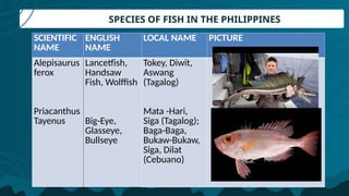 AQUATIC POLLUTION AND REPUBLIC 10645, SPECIES OF FISH | PPTX