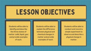 Blue and Yellow Dotted Illustrative Science Changes in Matter ...
