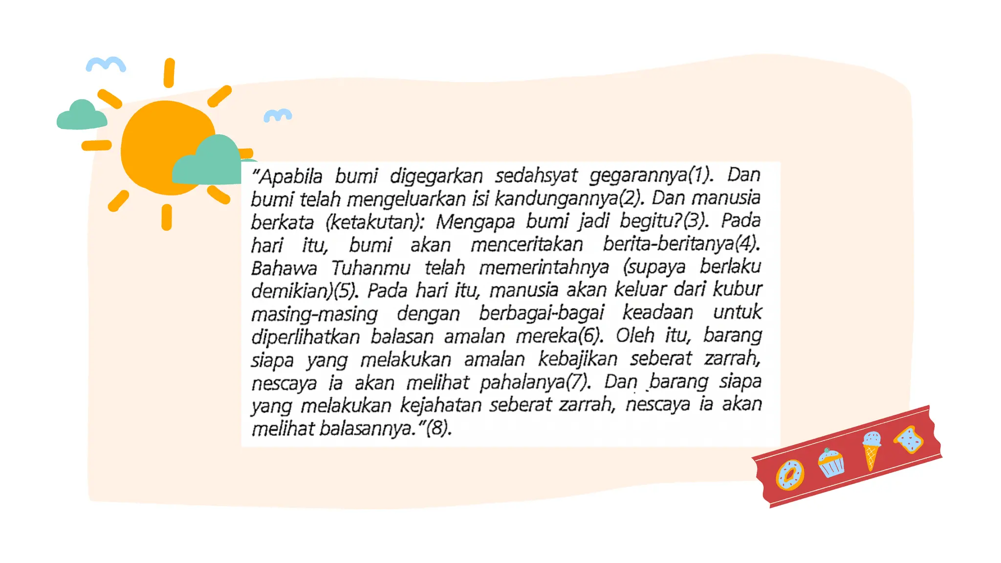 Surah Az zalzalah- pemandangan hari akhirat. | PDF